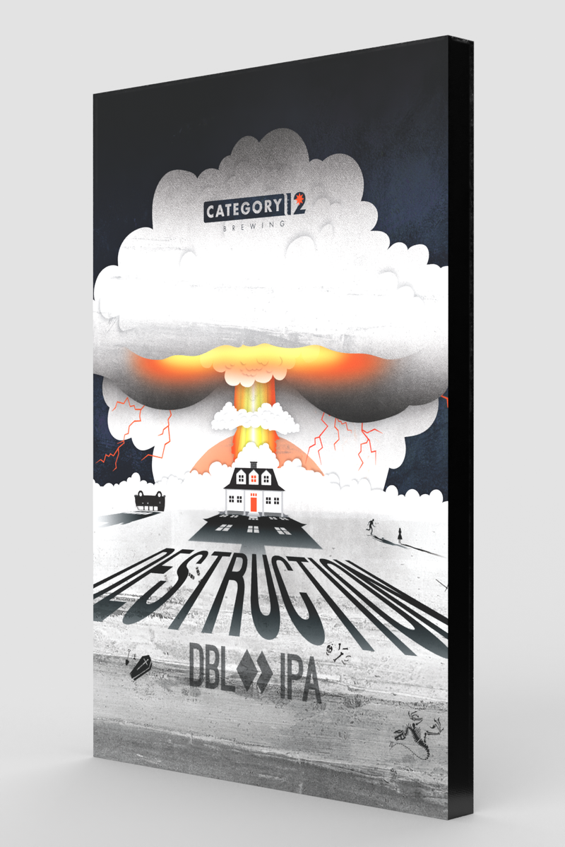 Destruction Label Mounted Canvas – Category 12 Brewing